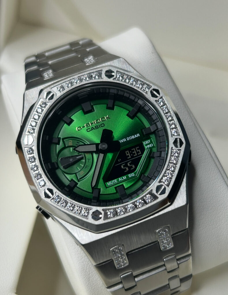 Кастомные G-Shock Casioak кастом GREEN DIAMONDS купить в WATCHDIVISION ...